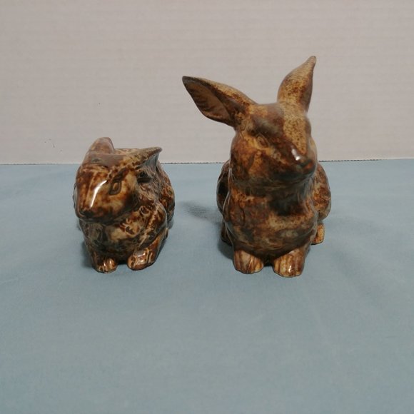 Wony | Accents | Ceramic Brown Rabbit Figurines Bunny Bunnies Japan ...